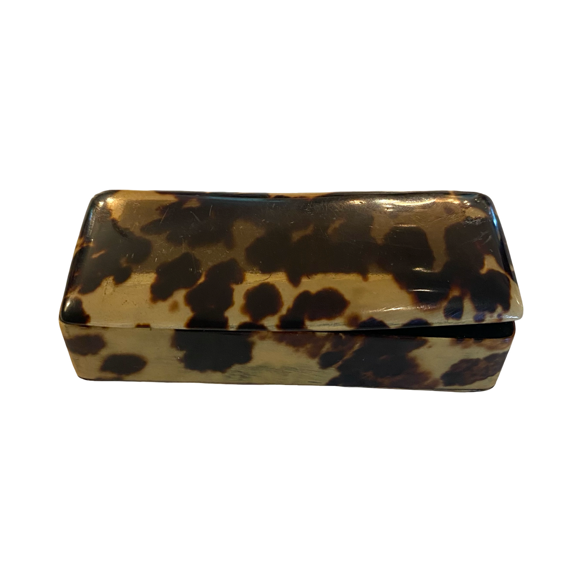 Antique Georgian Tortoise Shell Veneer and Hinged Lid Snuff Pill Trink ...