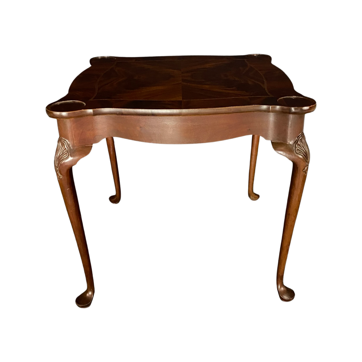 Vintage British Queen Anne Style Carved Mahogany Game Table — The Art ...