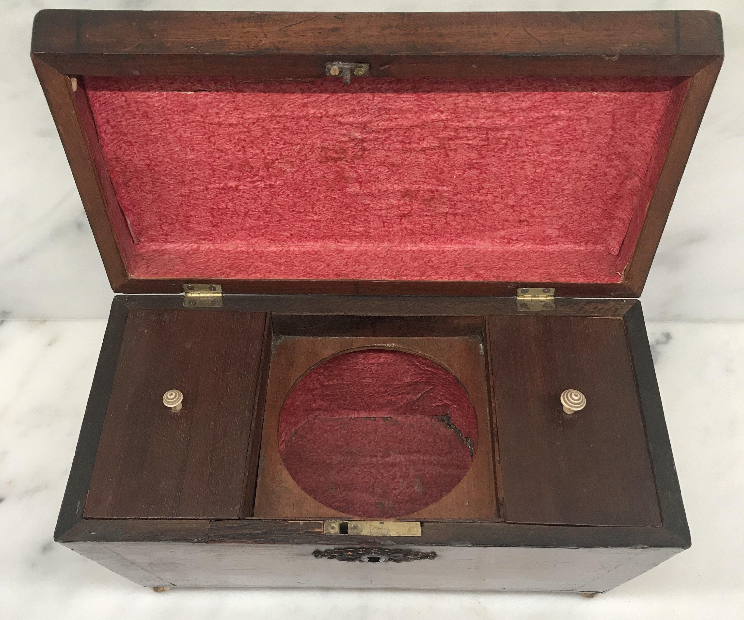 British Regency Tea Box with Original Key — The Art of Antiquing